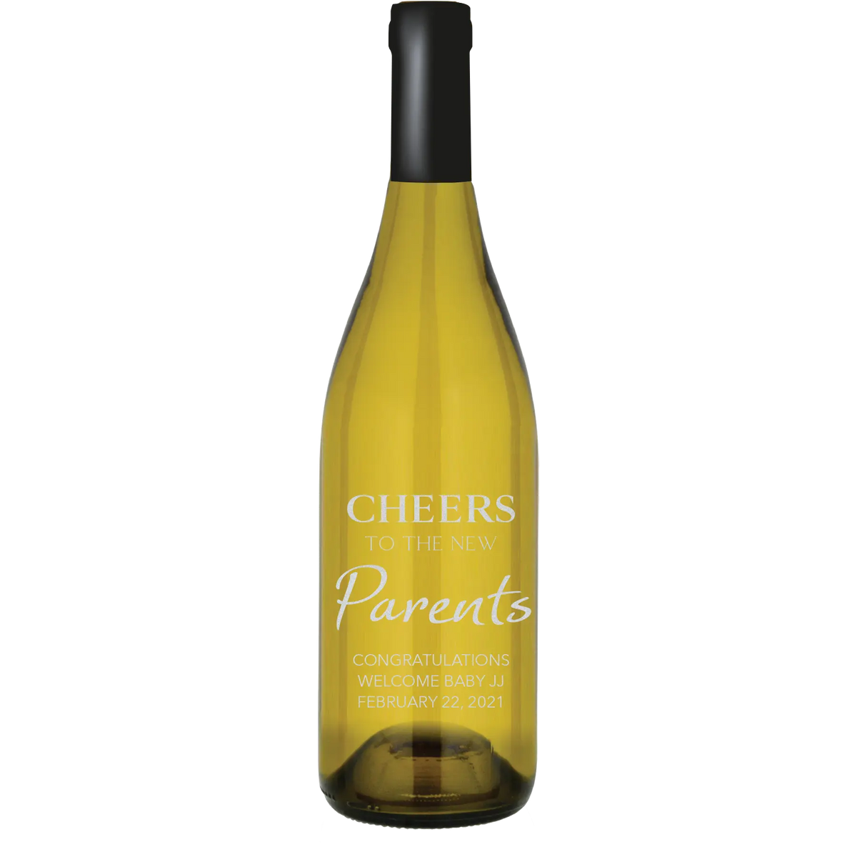 Cheers to the New Parents Custom Wine Bottle | Iconic Cellars