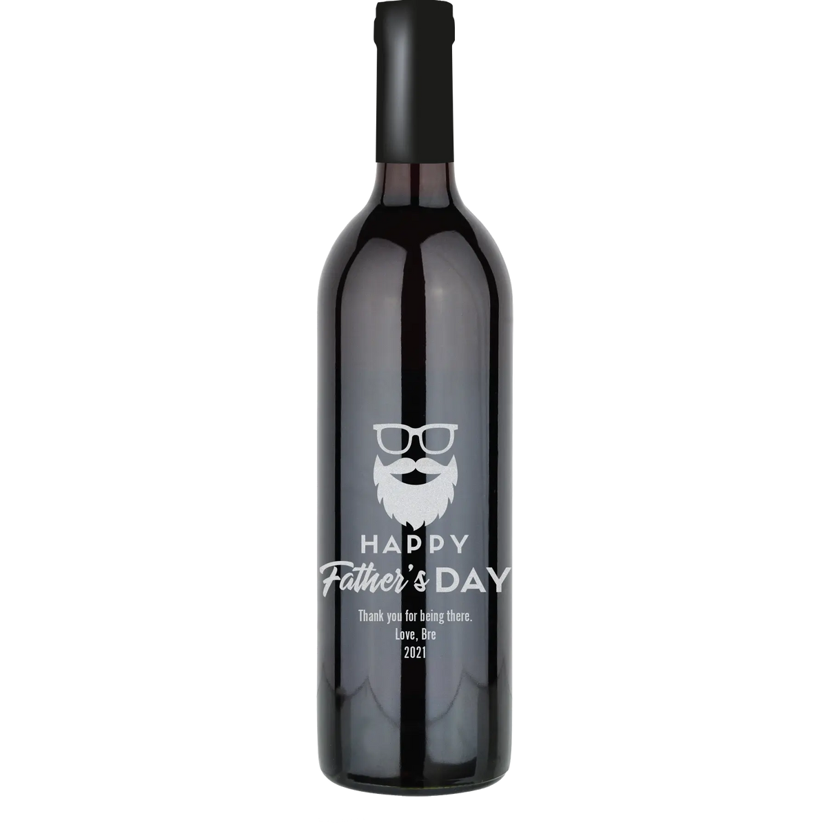 Fathers Day Beard Glasses Custom Wine Bottle | Iconic Cellars