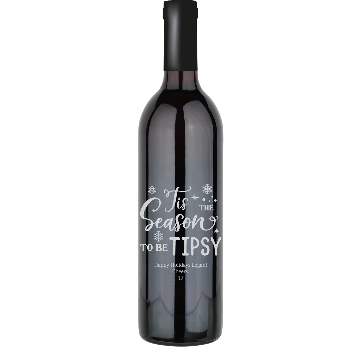 Tis the Season to be Tipsy Custom Wine Bottle | Iconic Cellars