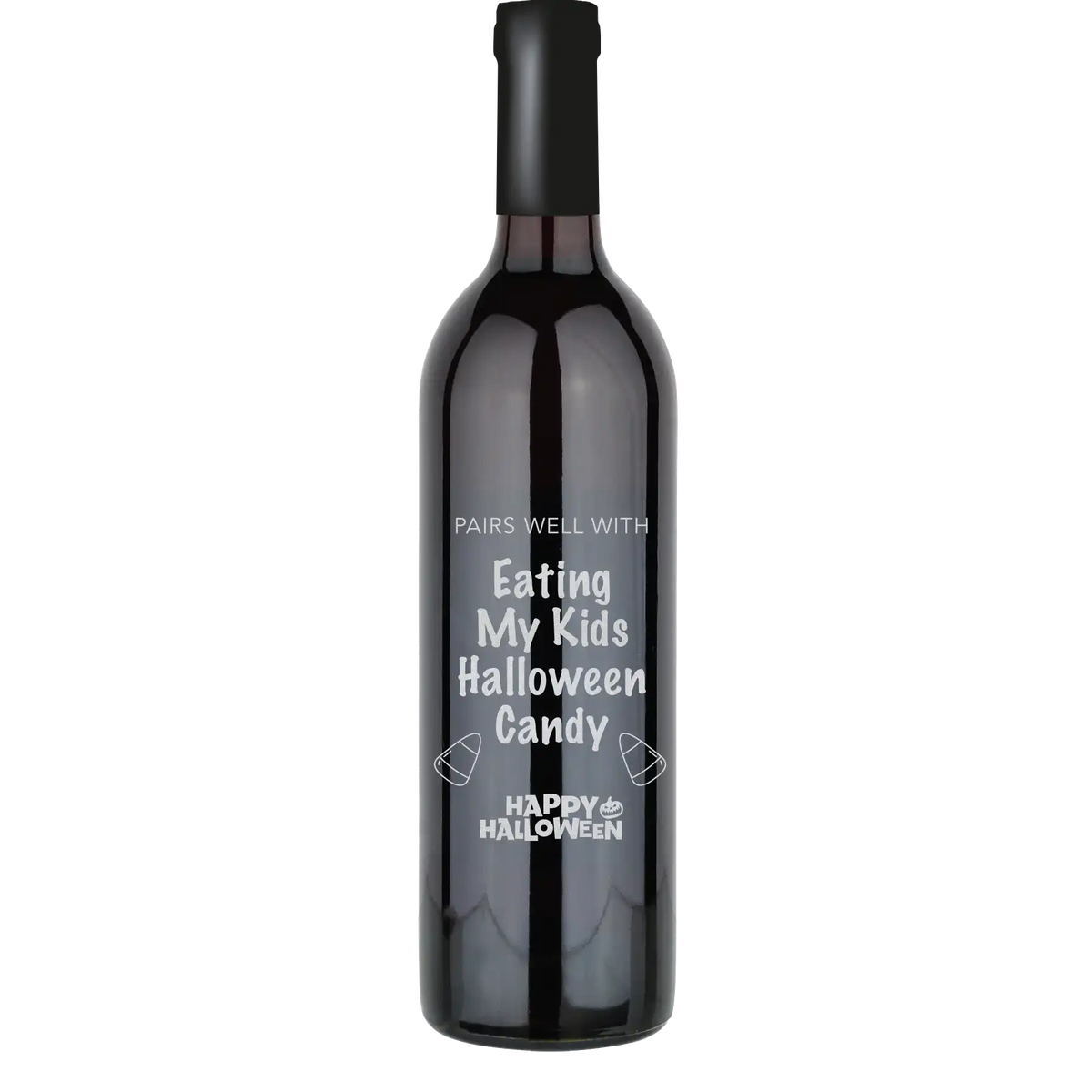 Pairs Well with Eating My Kids Halloween Candy Custom Wine Bottle ...